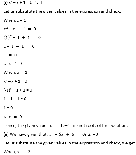 ML Aggarwal Solutions Class 10 Maths Chapter 5 Quadratic Equations in One Variable